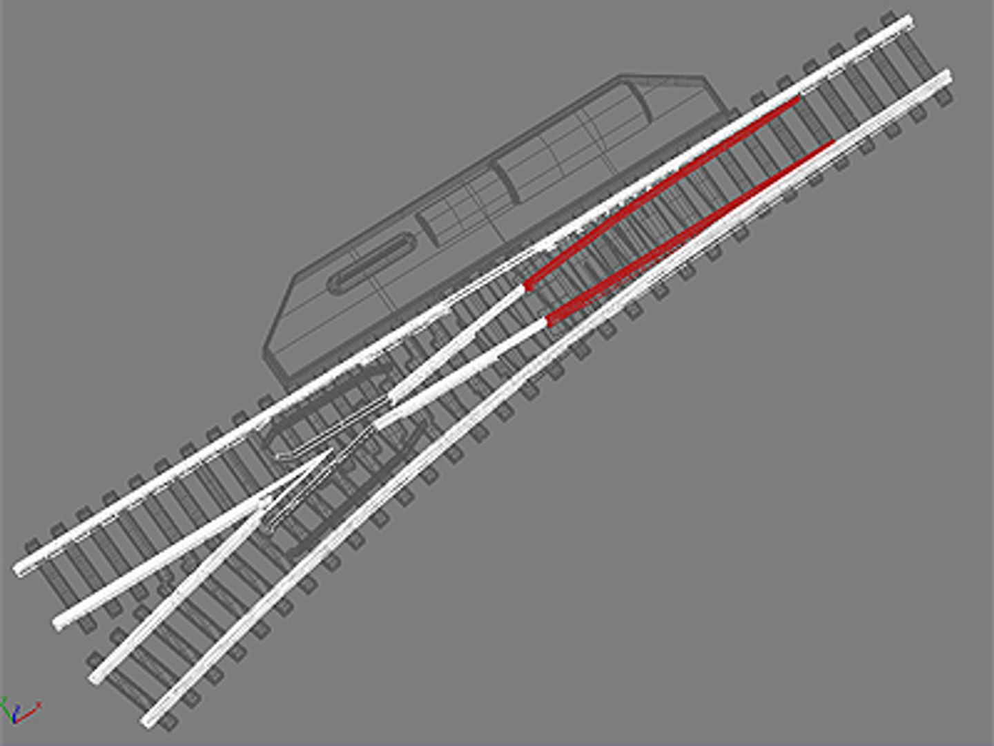 2558 Right Turn-out Railroad Track 3d 3ds