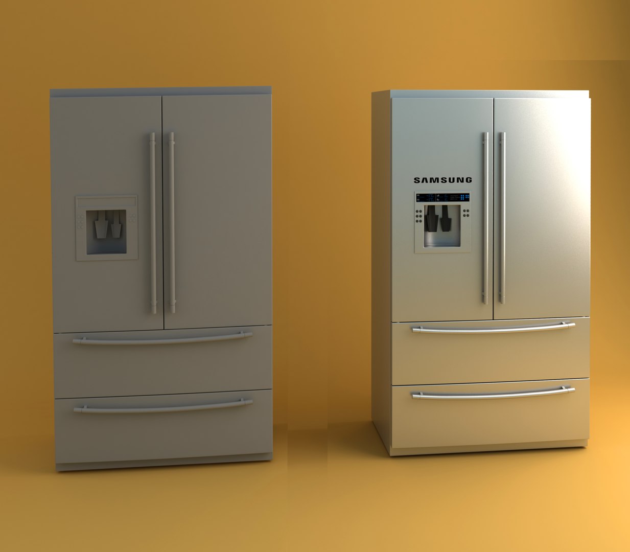 samsung fridge kitchen 3d max