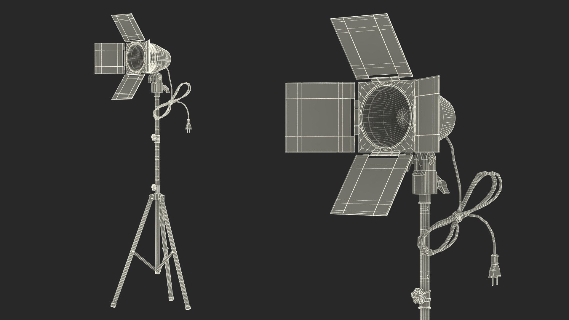 Vintage Studio Spotlight On Tripod Stand 3D Model - TurboSquid 2263665