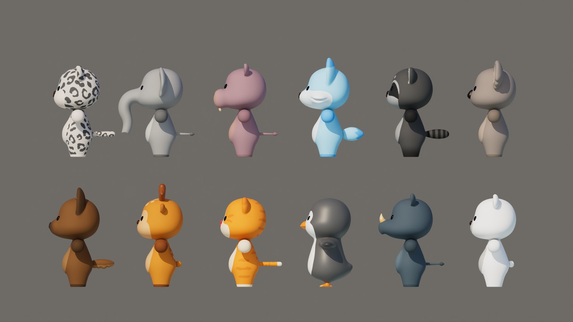 Rigged Cartoon Animals Collection Pack 3D Model - TurboSquid 2211262