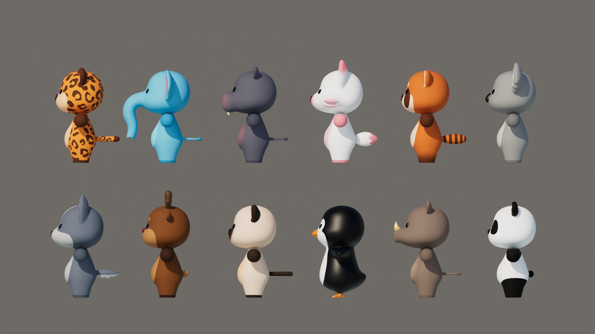 Rigged Cartoon Animals Collection Pack 3D Model - TurboSquid 2211262