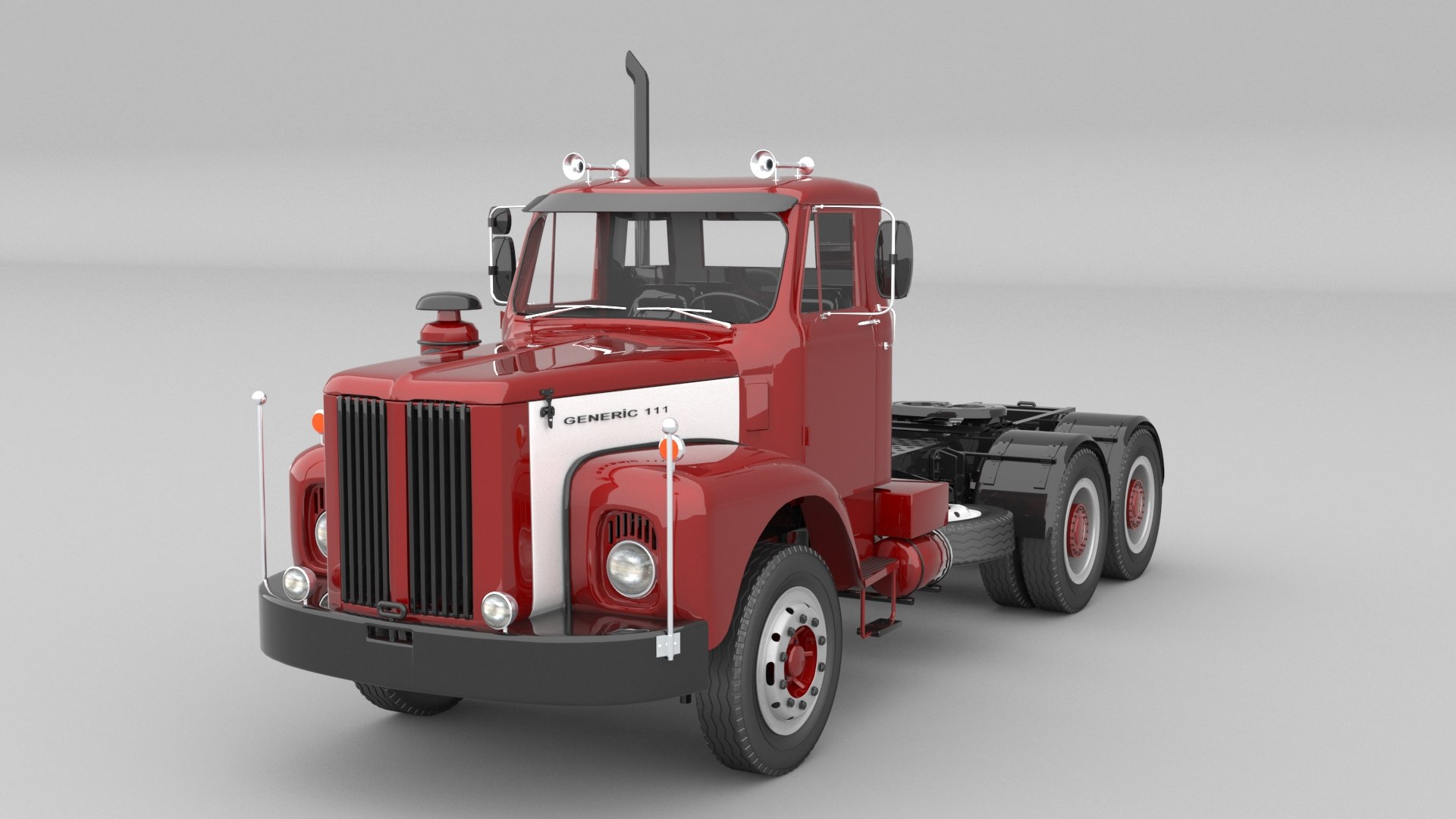 3D 1975 Generic Old Semi Truck - TurboSquid 2070033