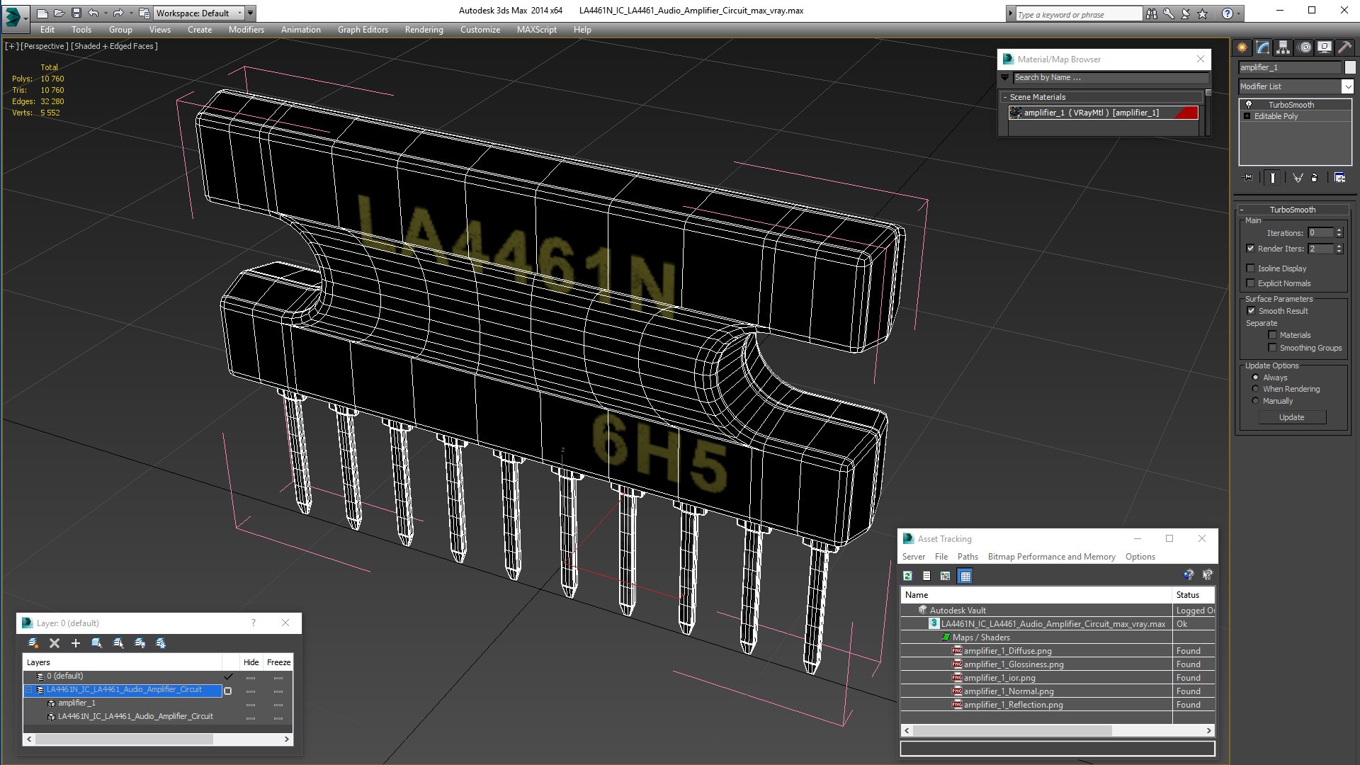 3D la4461n ic la4461 amplifier model - TurboSquid 1664971