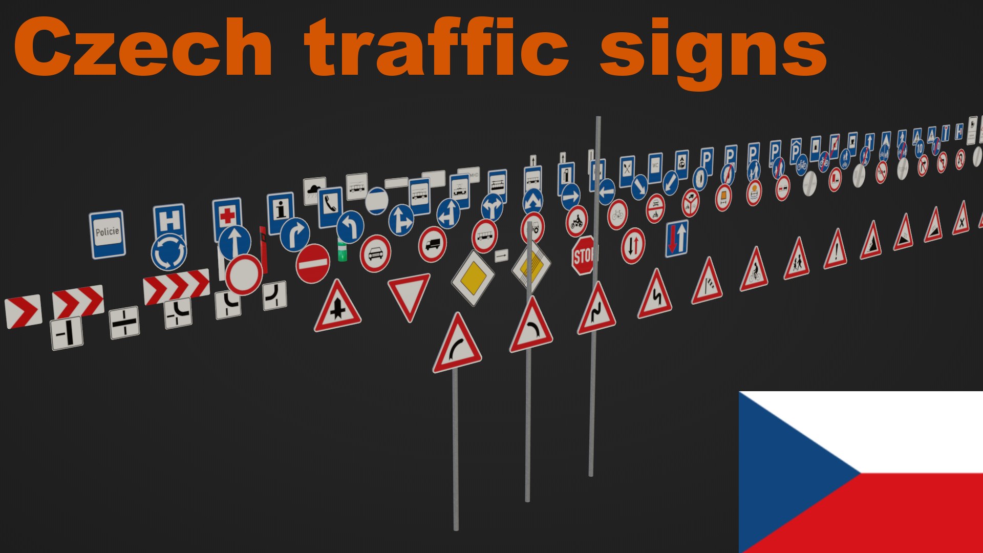Czech Road Traffic Signs 3D Model - TurboSquid 2258817