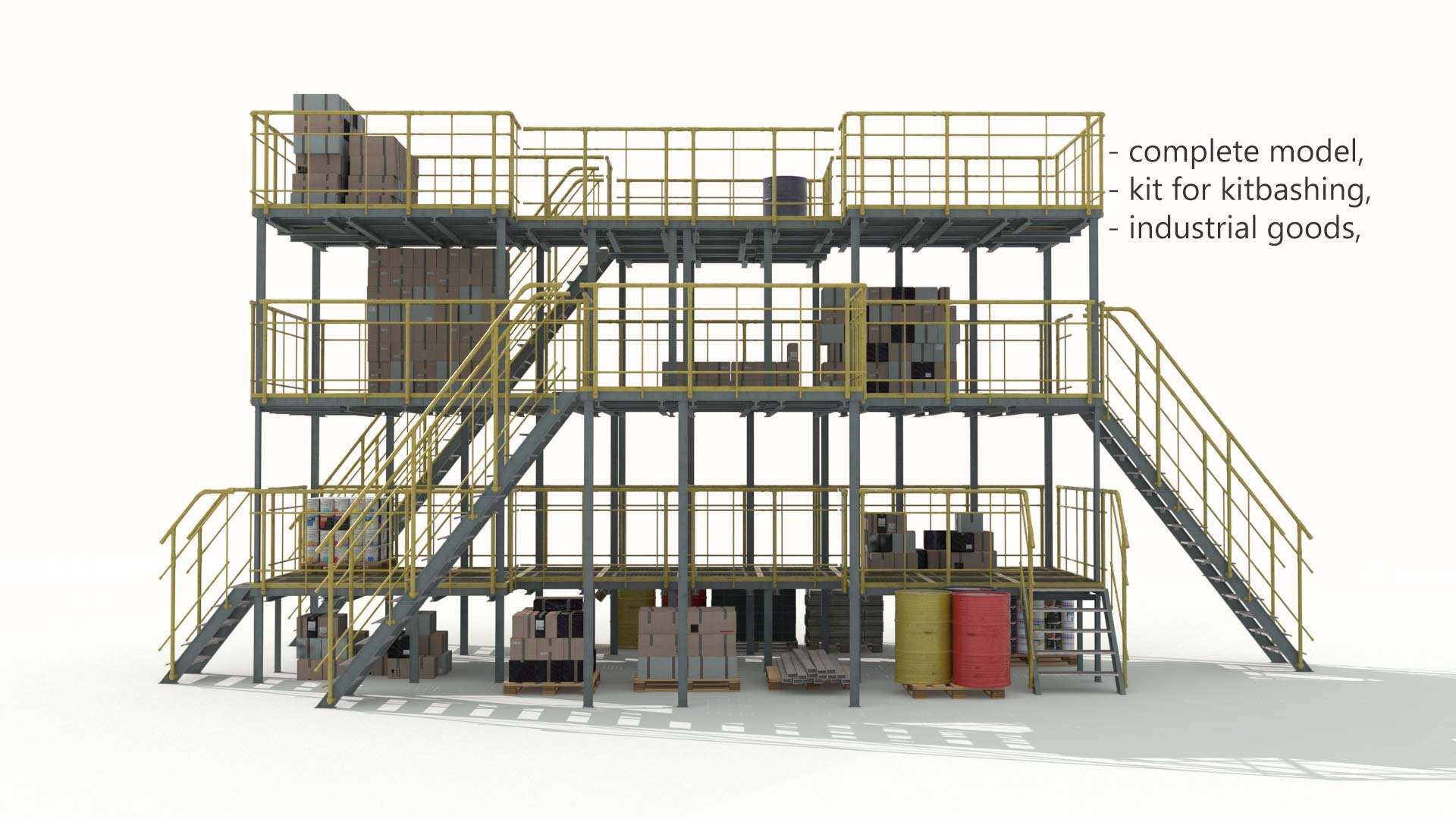 Scaffolding Industrial Platform Construction And Kit PBR 3D ...