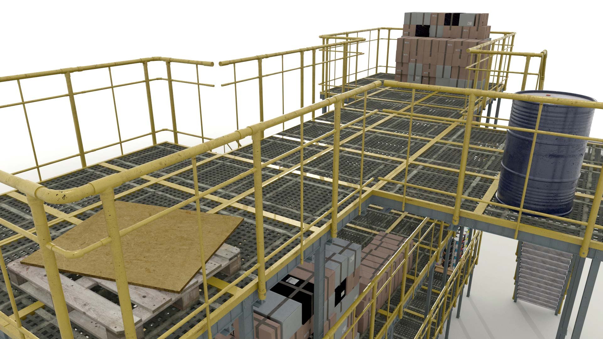 Scaffolding Industrial Platform Construction And Kit PBR 3D ...
