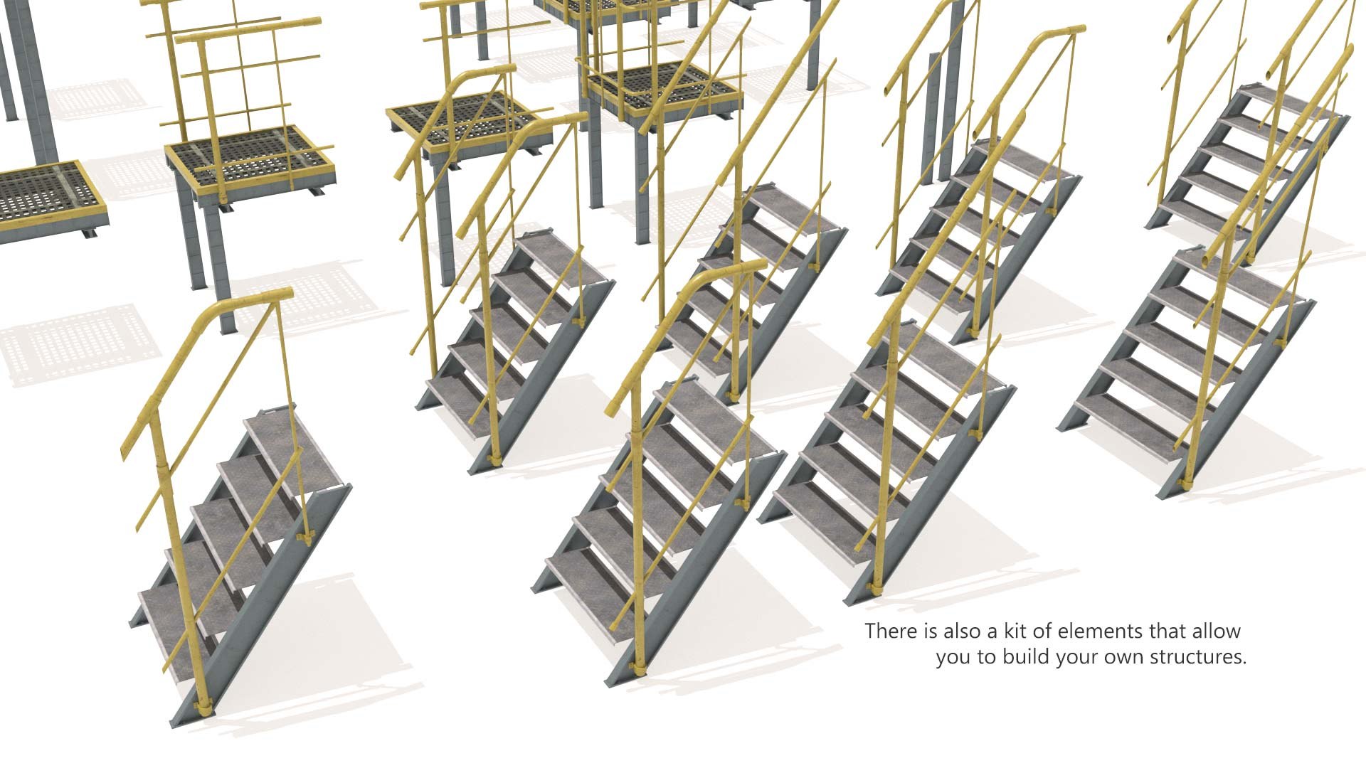 Scaffolding Industrial Platform Construction And Kit PBR 3D ...