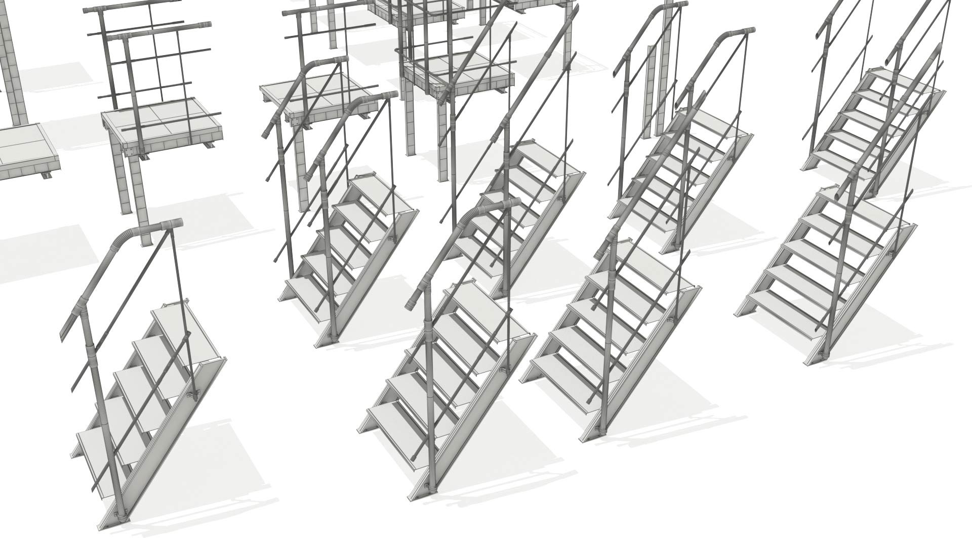 Scaffolding Industrial Platform Construction And Kit PBR 3D ...