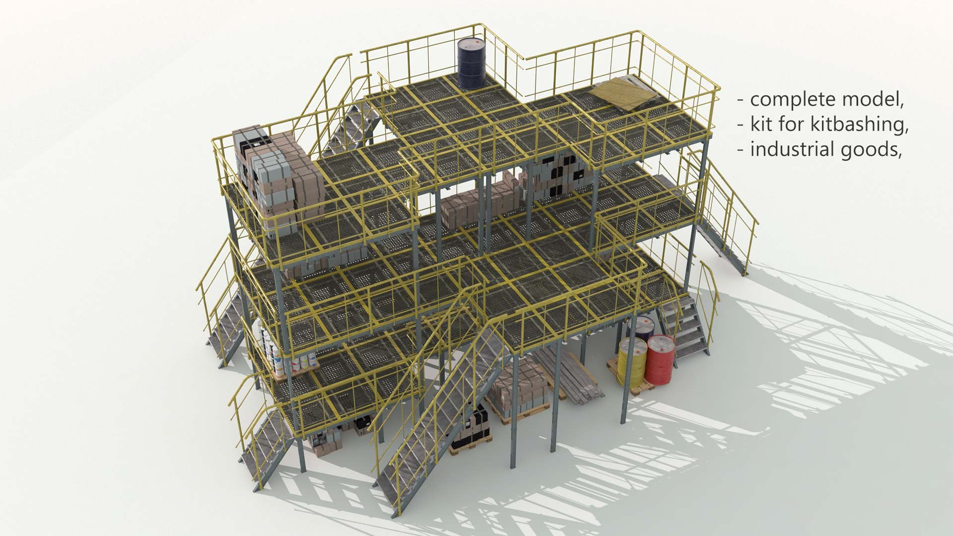 Scaffolding Industrial Platform Construction And Kit PBR 3D ...