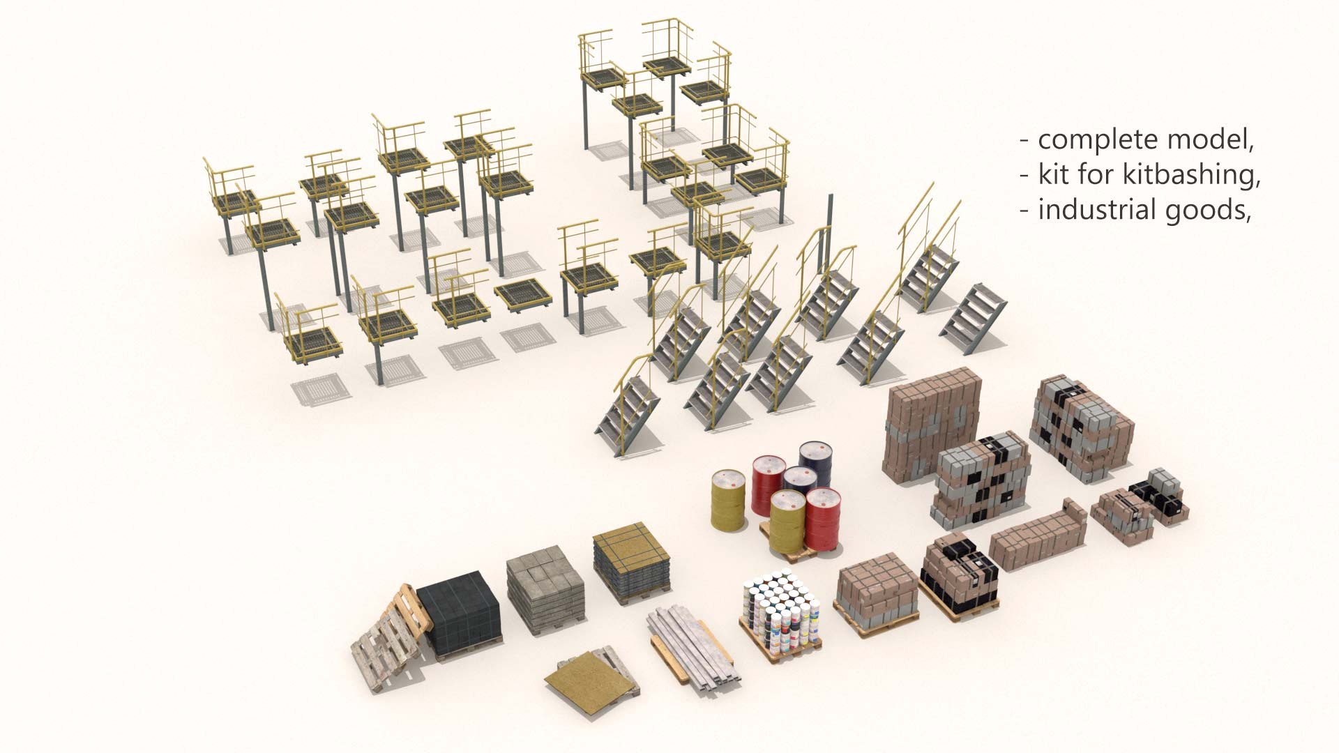 Scaffolding Industrial Platform Construction And Kit PBR 3D ...