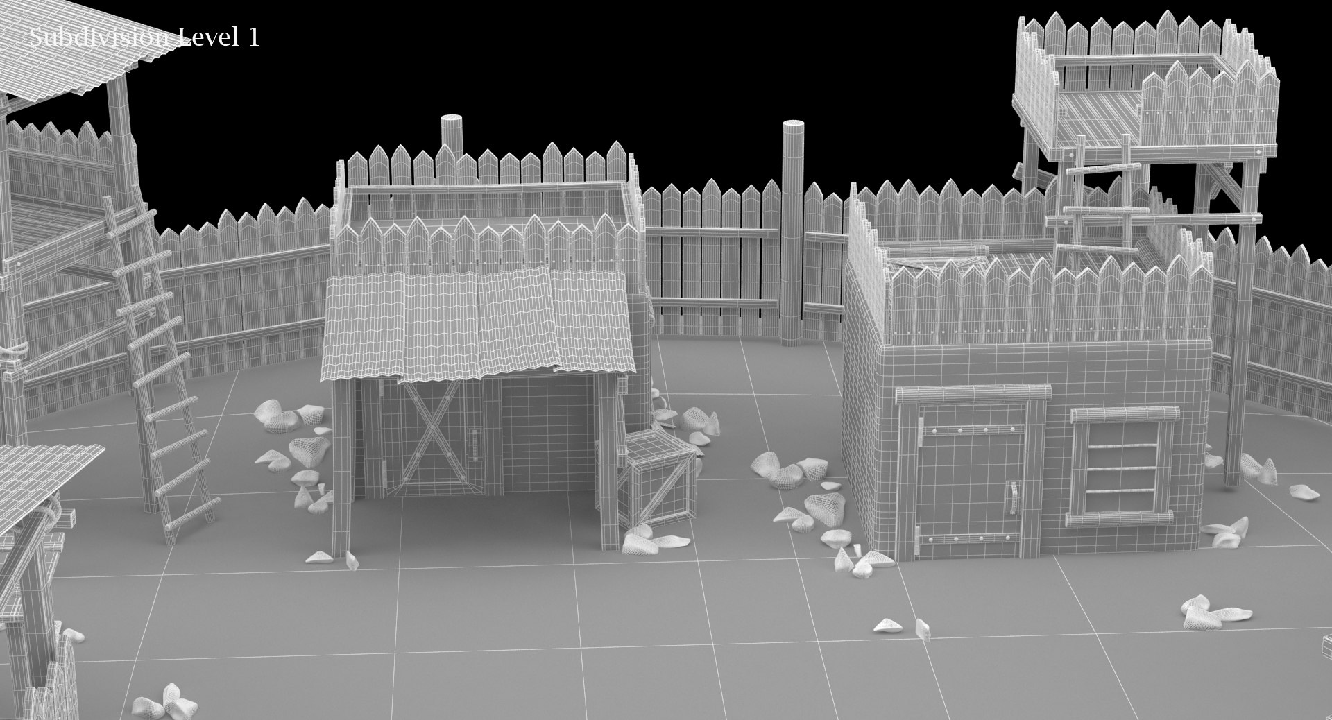 Settlement cartoon 3D model - TurboSquid 1210164