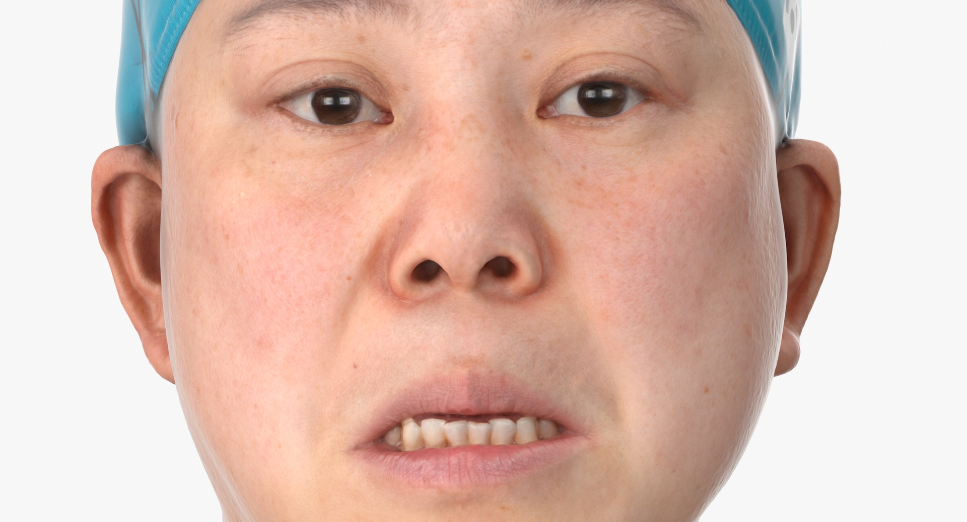 3D модель Mei Human Head Jaw Thrust AU29 Чистое сканирование ...