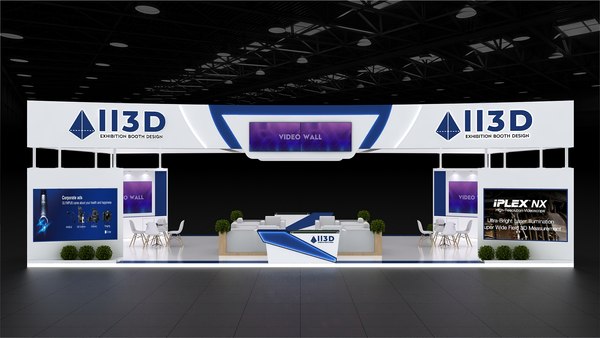 modelo 3d Puesto de stand de exposición abierto de dos lados 14X6 ...