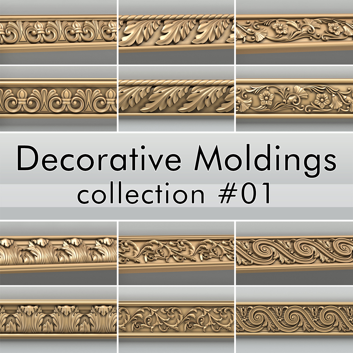 3d decorative moldings 001 model