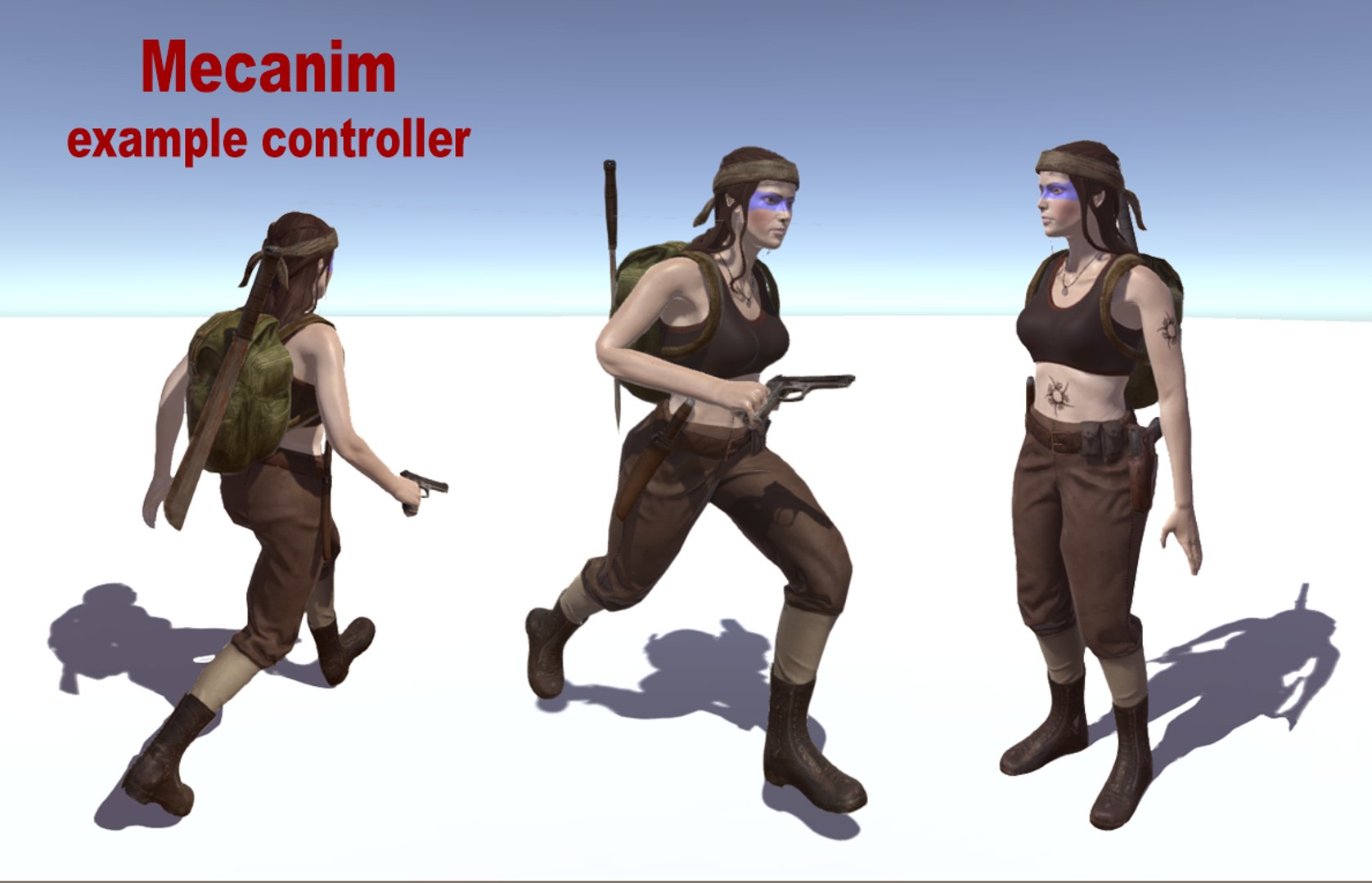 3d Human Urban Warrior Character Woman Model