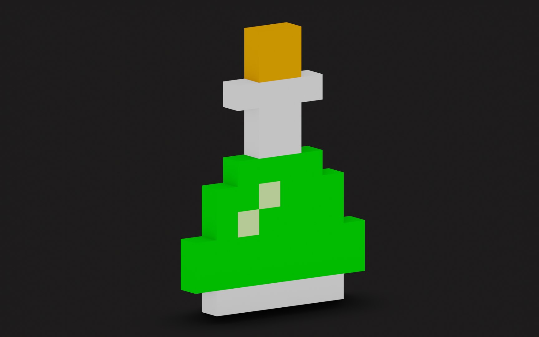 modelo 3d Green Potion 8 bit style low poly game asset - TurboSquid 1945385