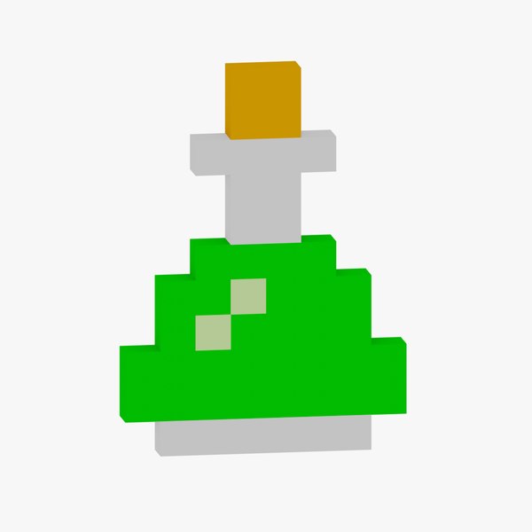 Green Potion 8 bit style low poly game asset 3D 모델 - TurboSquid 1945385