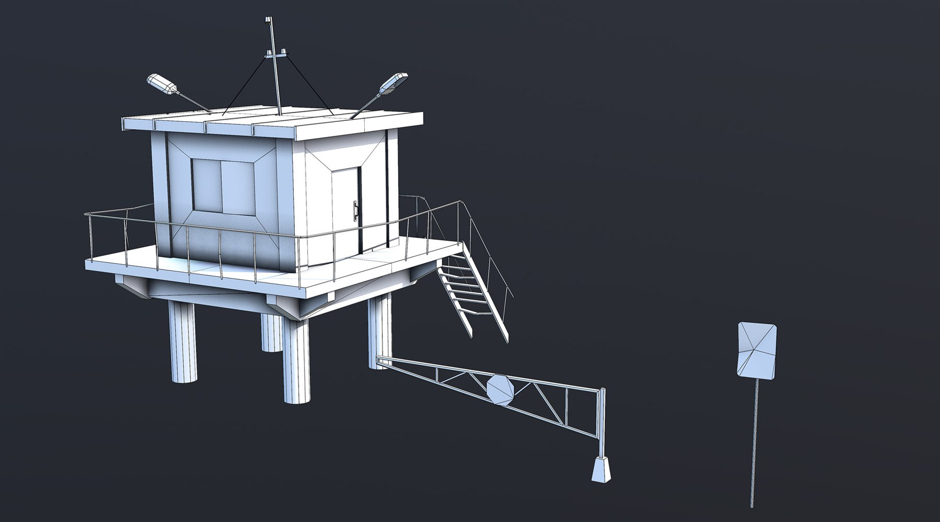 3D Low-poly Blockpost - TurboSquid 1438550