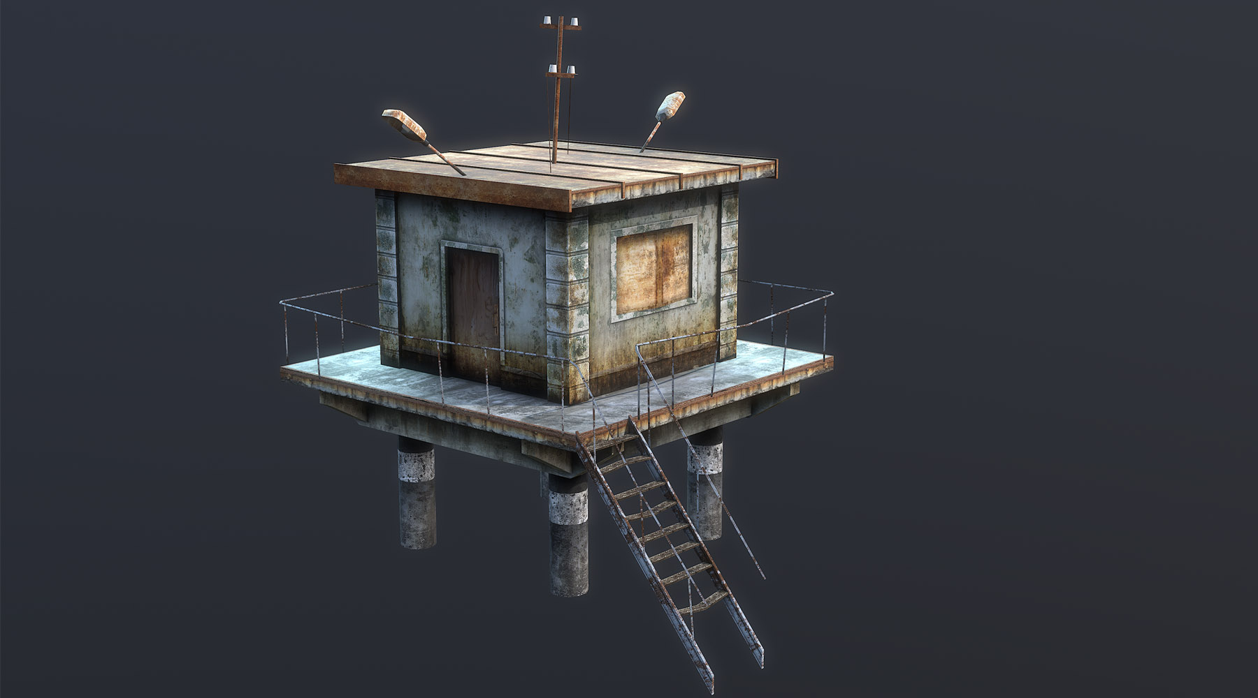 3D low-poly blockpost - TurboSquid 1438550