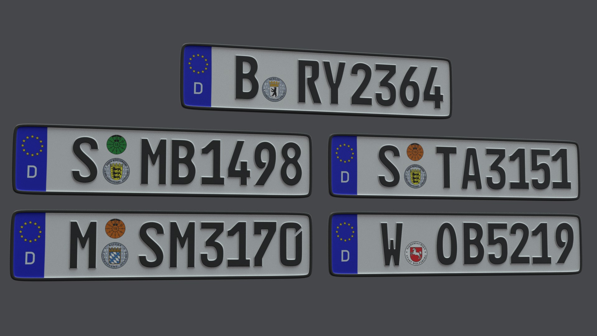 License Plate Germany Eu Model - TurboSquid 1486823
