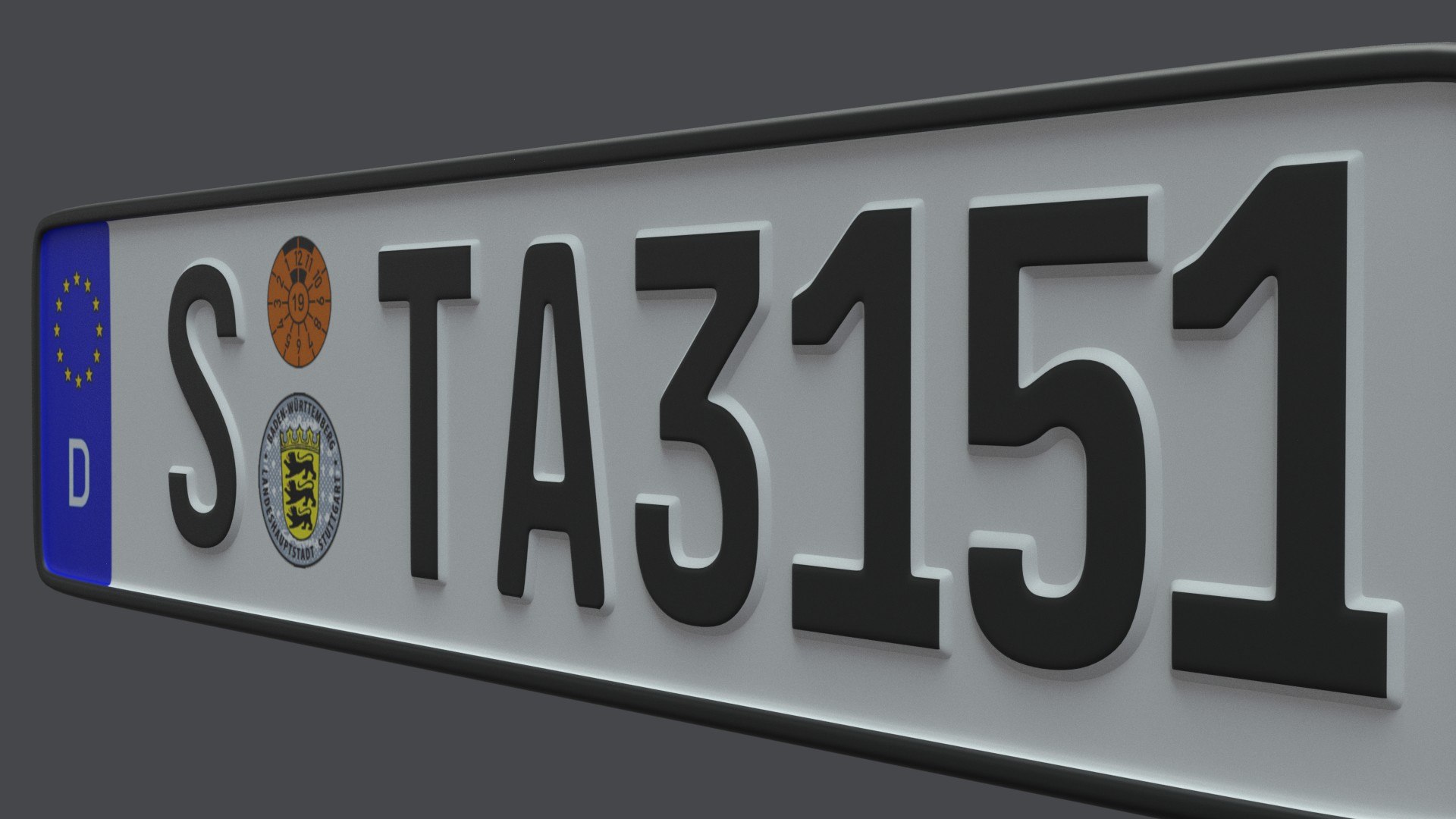 License Plate Germany Eu Model - TurboSquid 1486823