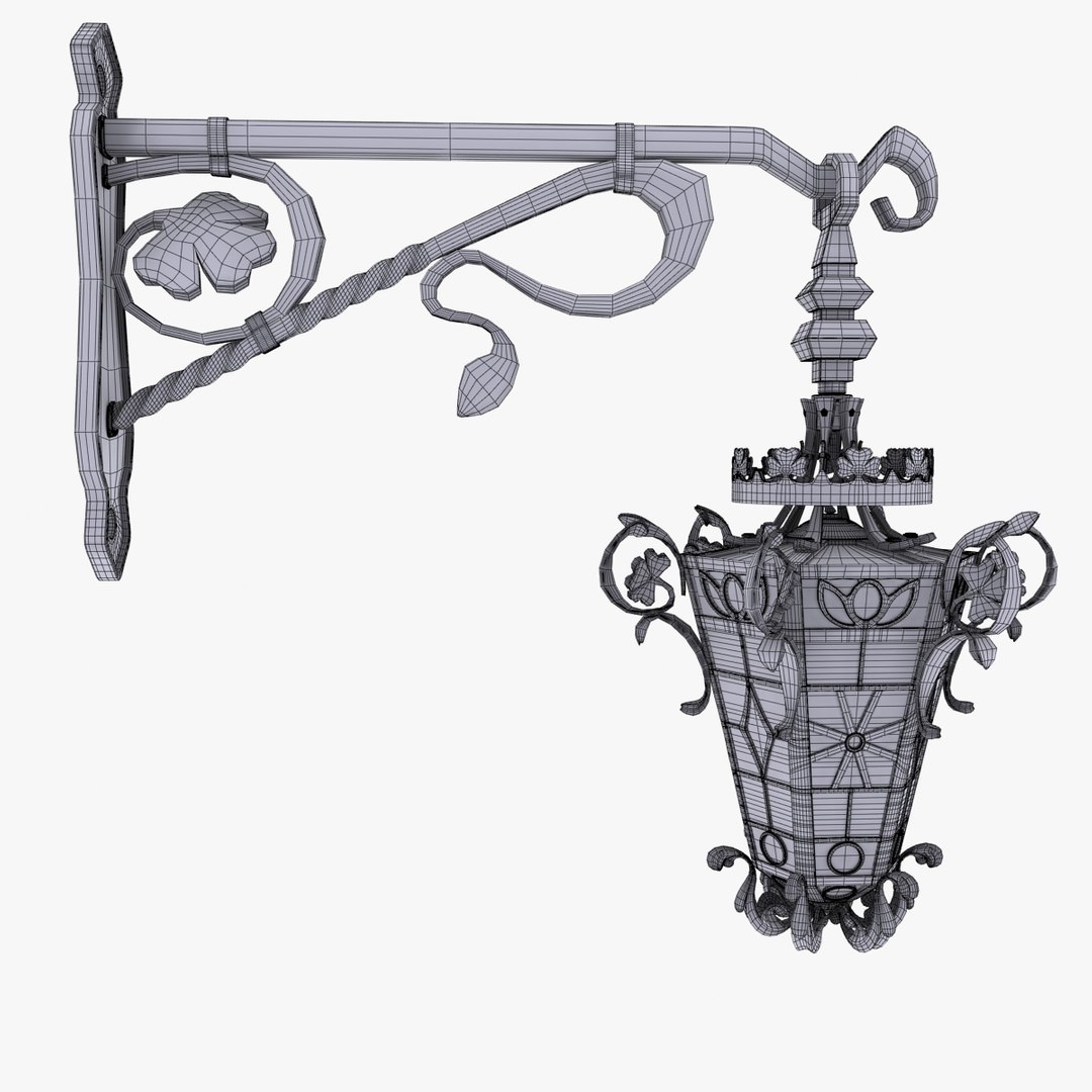 3d Model Of Old Lamppost Street