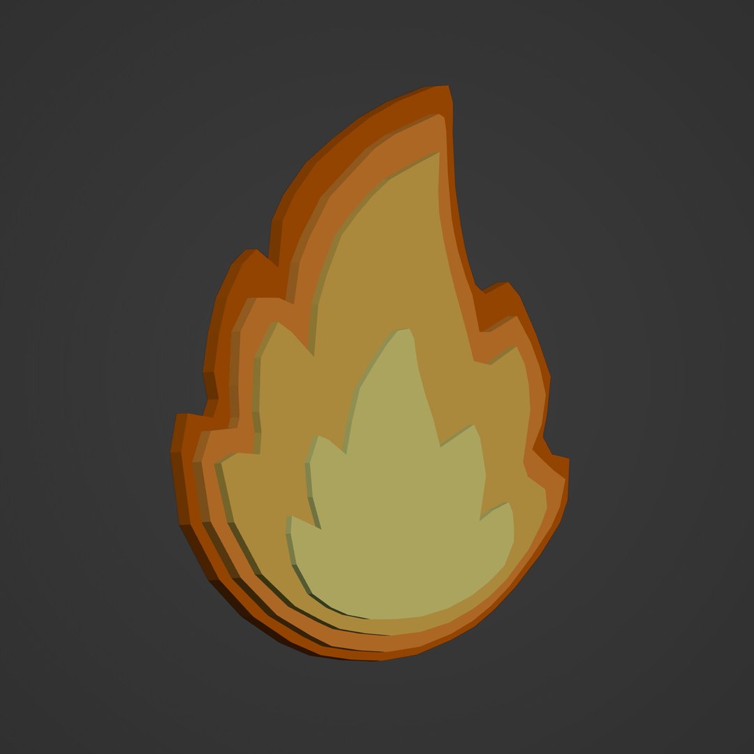 Cartoon Fire Icon 3D - TurboSquid 2044836