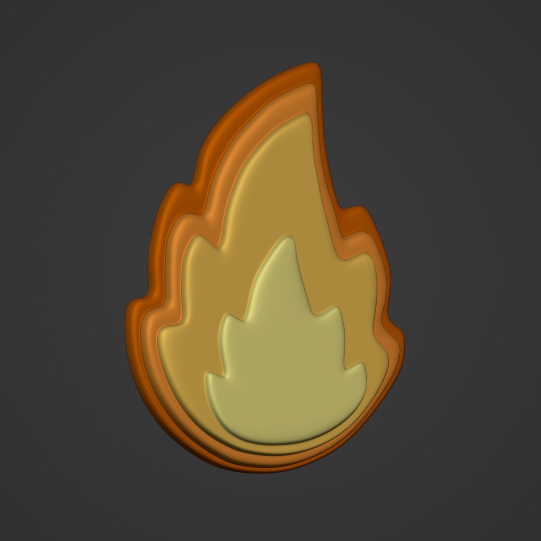 Cartoon Fire Icon 3D - TurboSquid 2044836