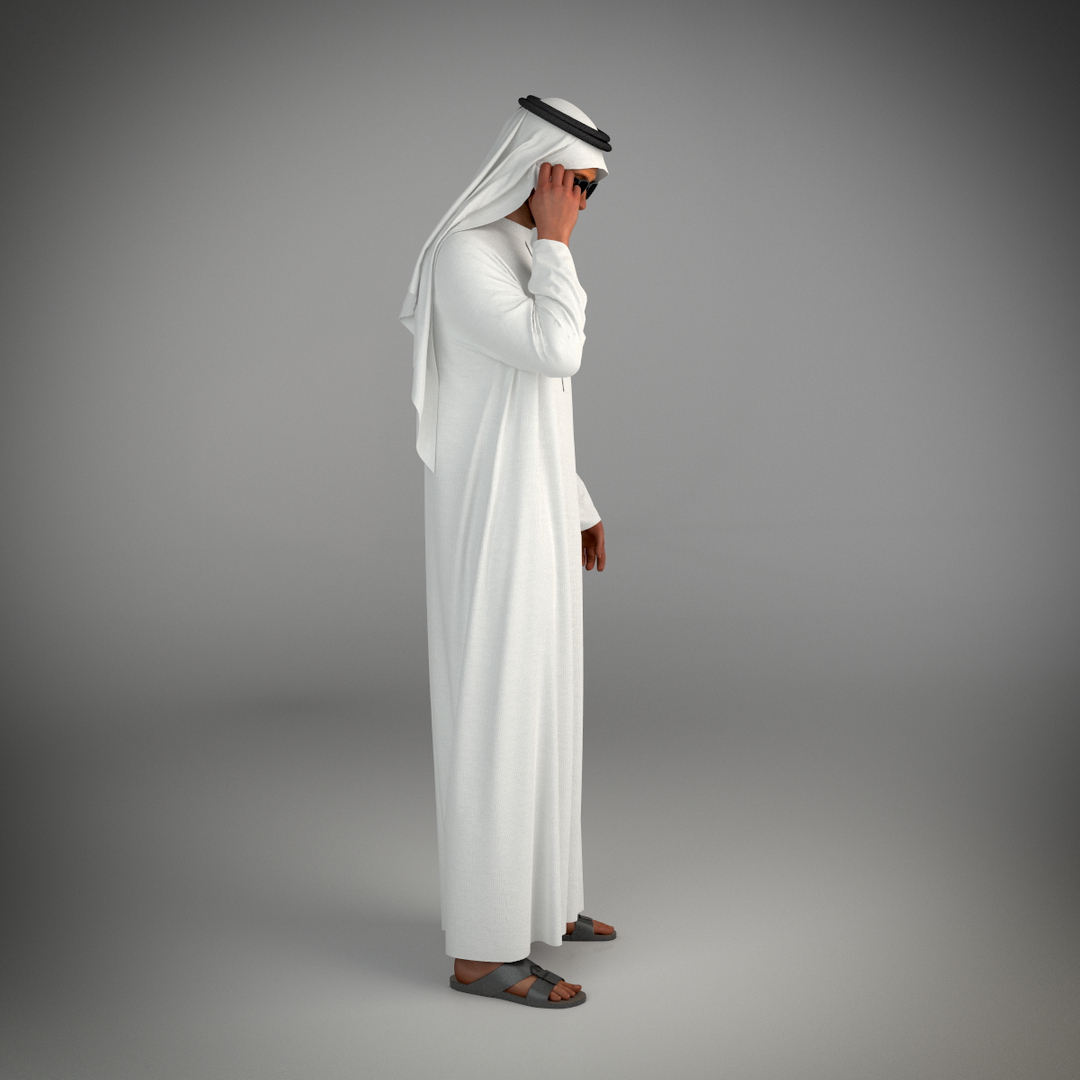 3d arab man traditional dubai