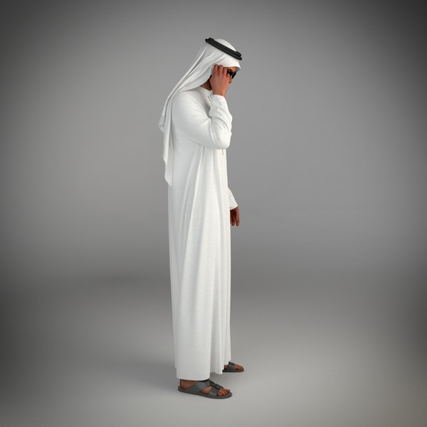 3d arab man traditional dubai