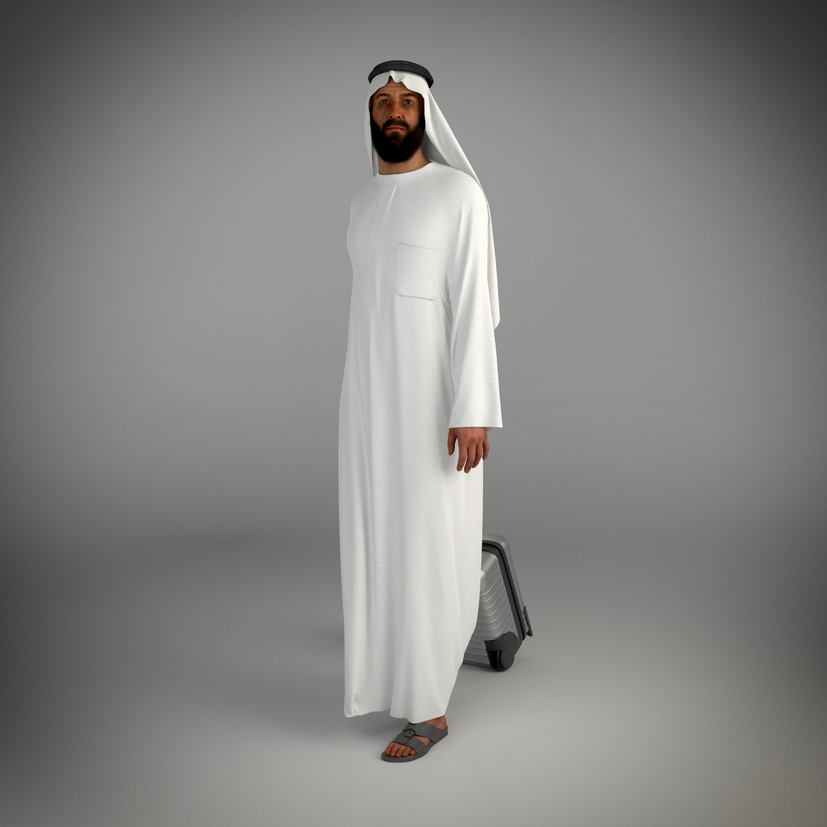 3d arab man traditional dubai