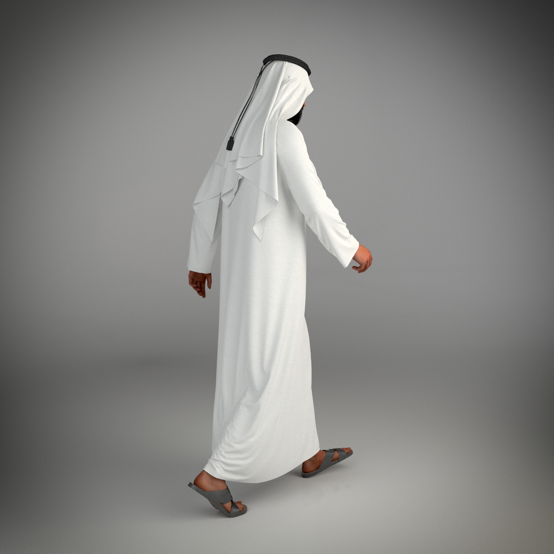 3d arab man traditional dubai