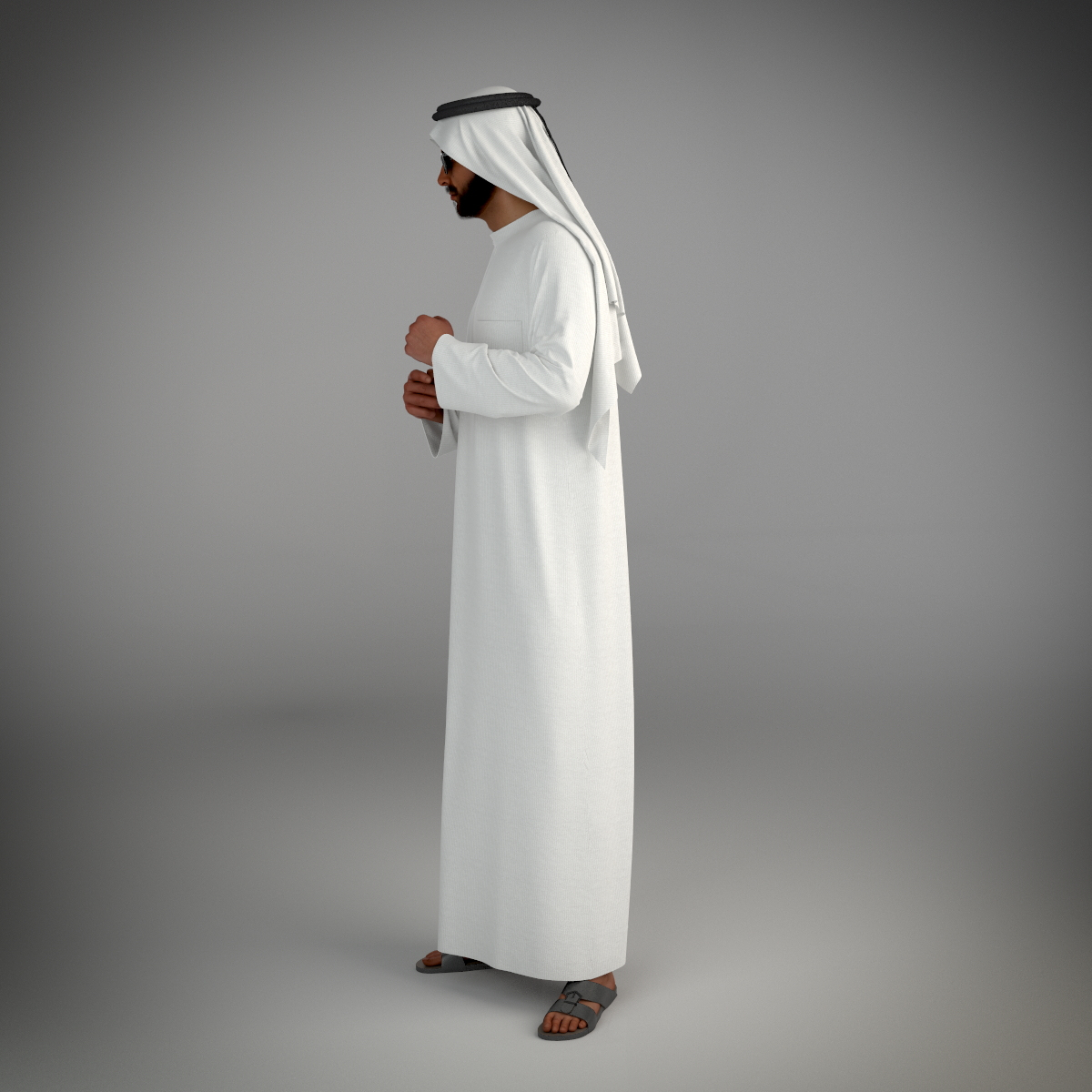 3d arab man traditional dubai