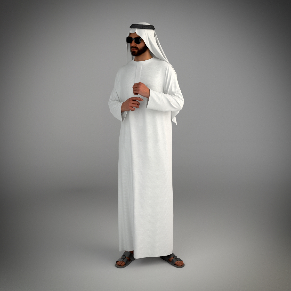 3d arab man traditional dubai