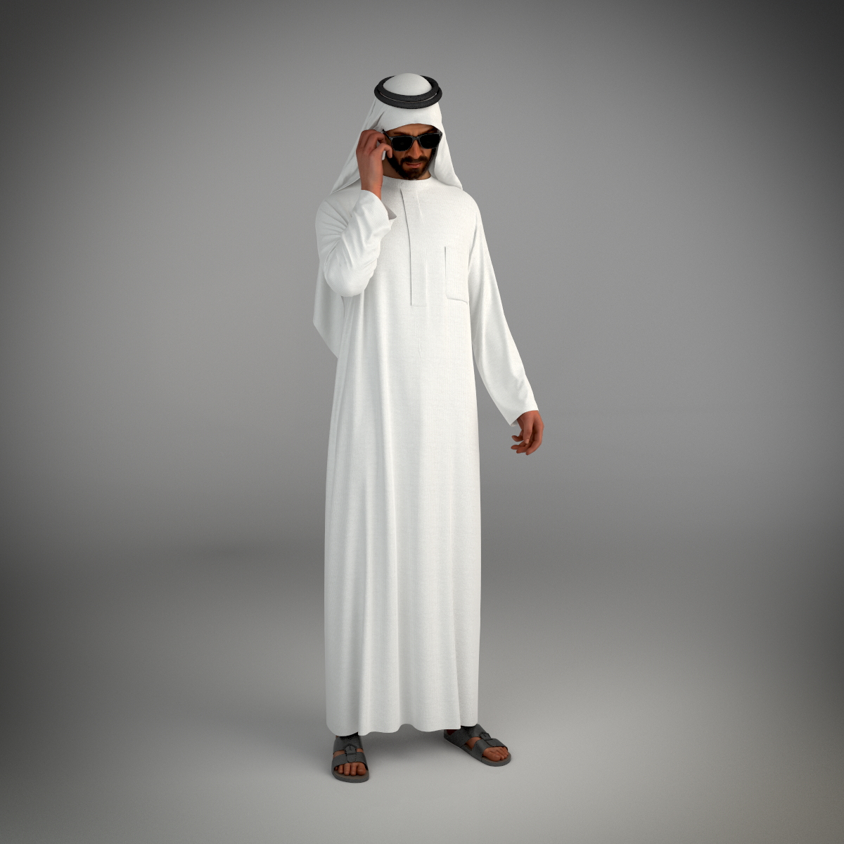 3d arab man traditional dubai