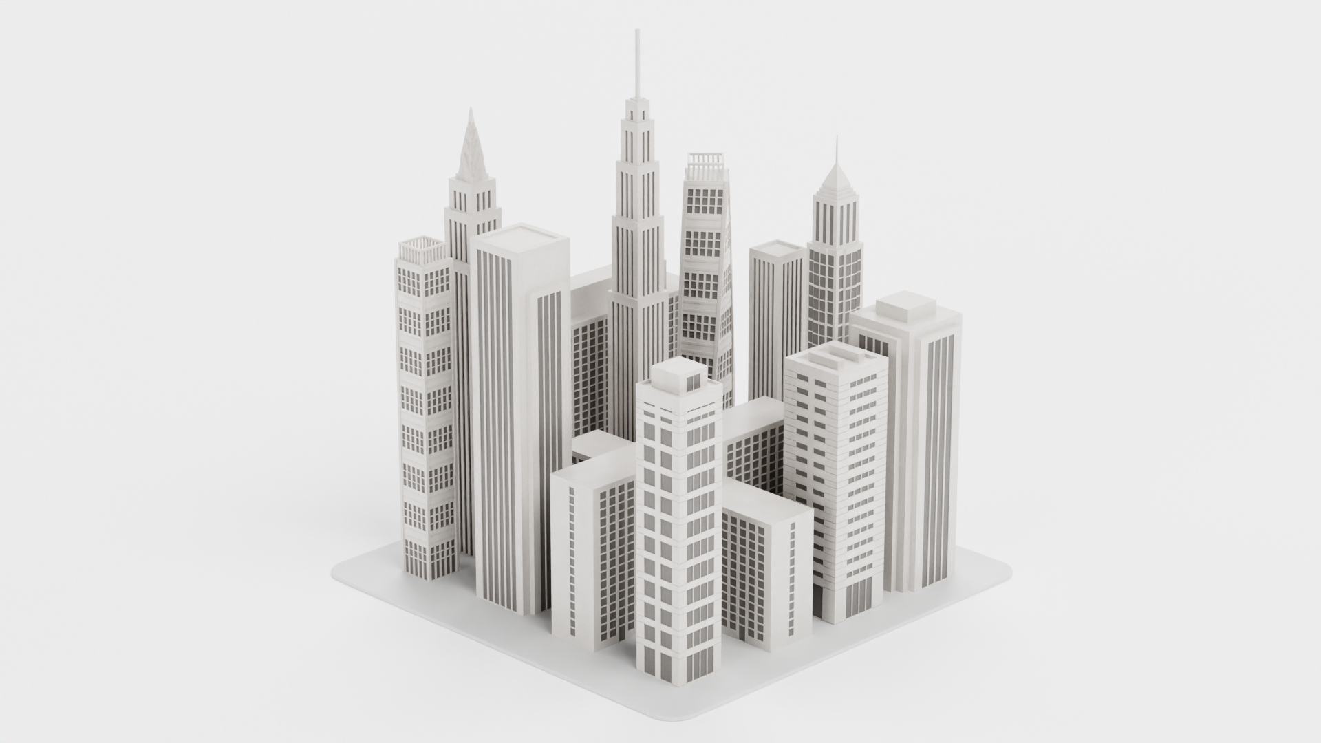Paper City Block 3D Model - TurboSquid 2183932
