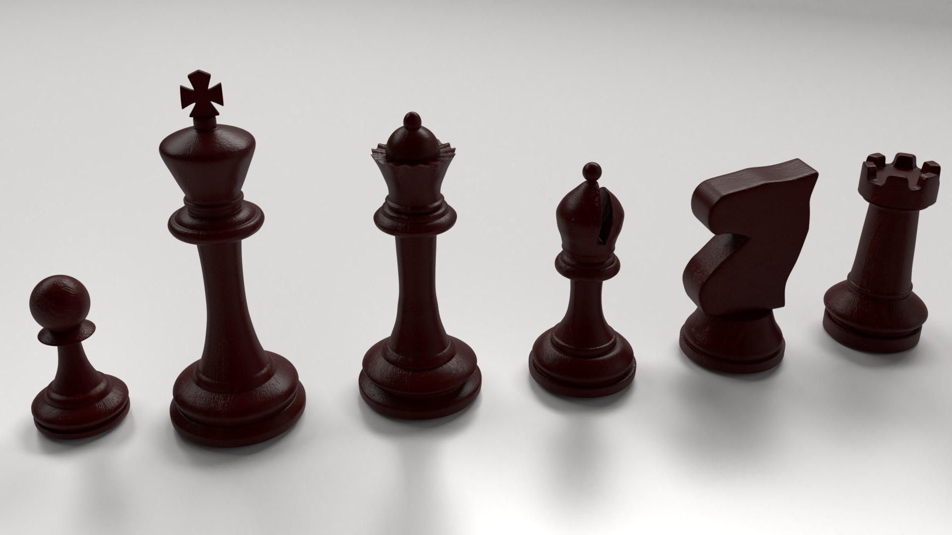 Wooden chess pieces 3D model - TurboSquid 1430604