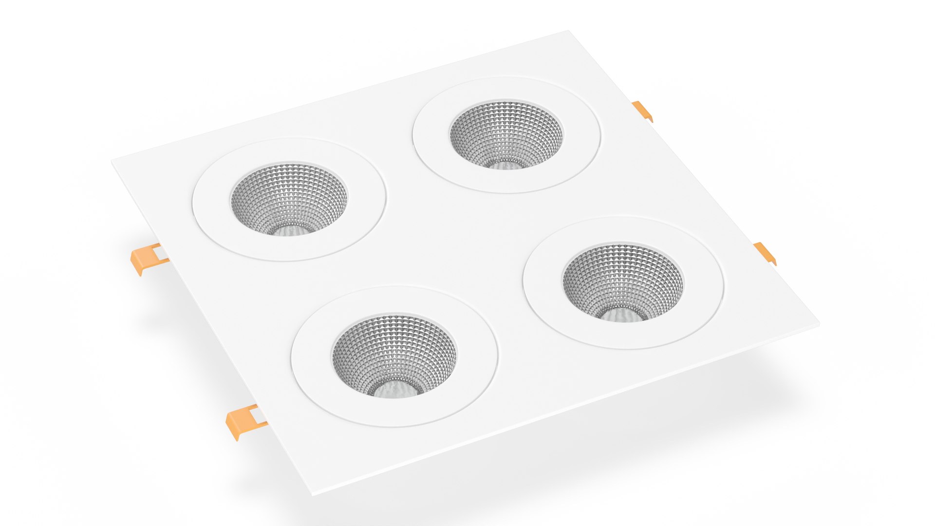 Square Surface Mount 4 Light Luminaire White 3D Model - TurboSquid 2076209