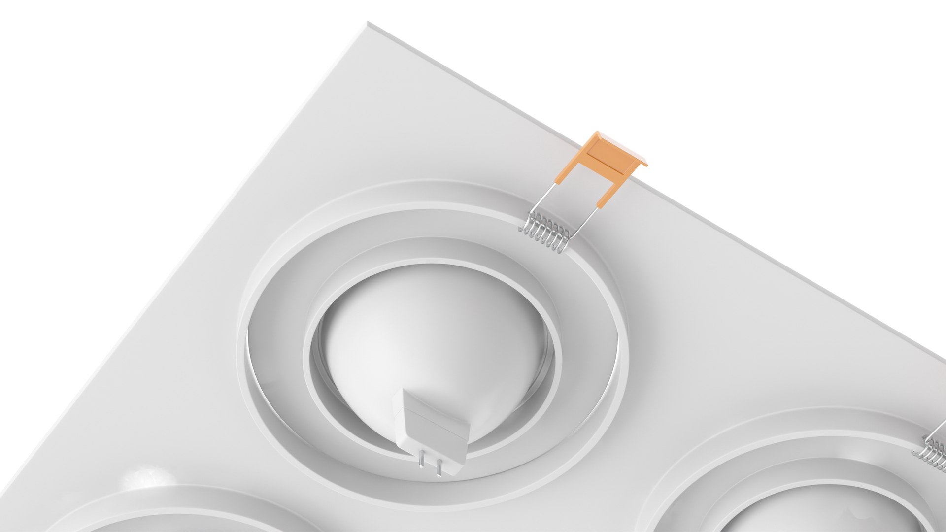 Square Surface Mount 4 Light Luminaire White 3D Model - TurboSquid 2076209