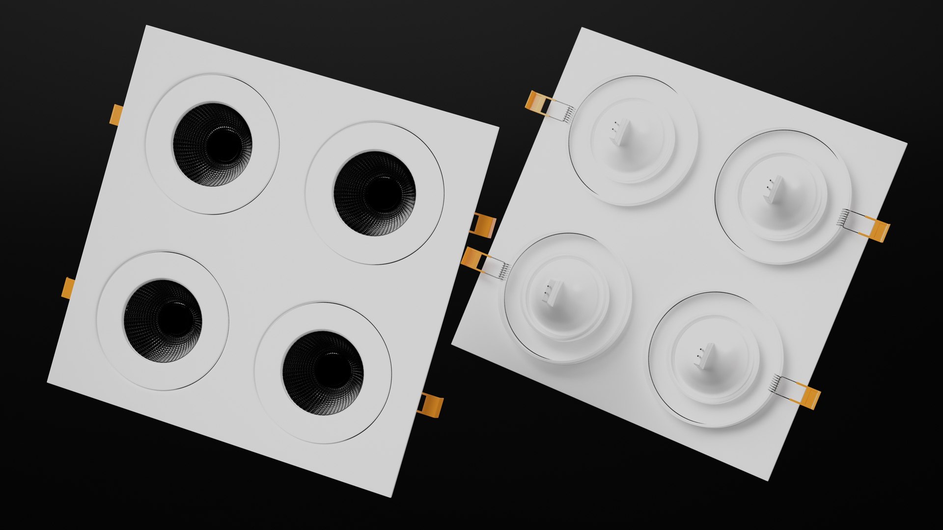 Square Surface Mount 4 Light Luminaire White 3D Model - TurboSquid 2076209