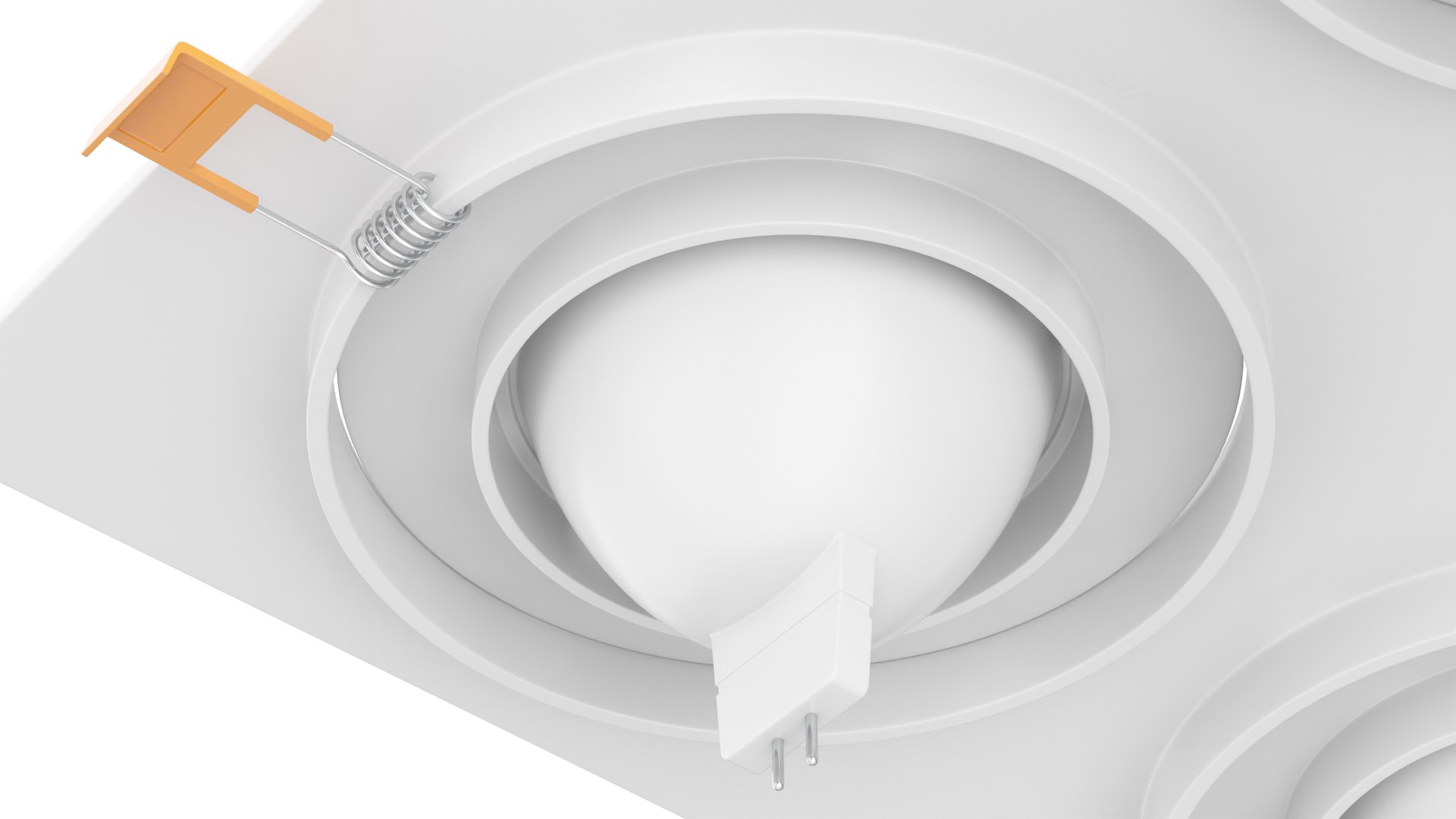 Square Surface Mount 4 Light Luminaire White 3D Model - TurboSquid 2076209