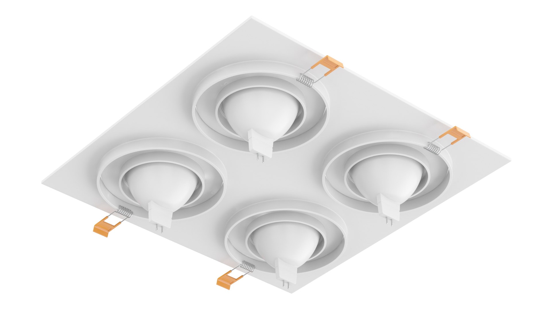 Square Surface Mount 4 Light Luminaire White 3D Model - TurboSquid 2076209