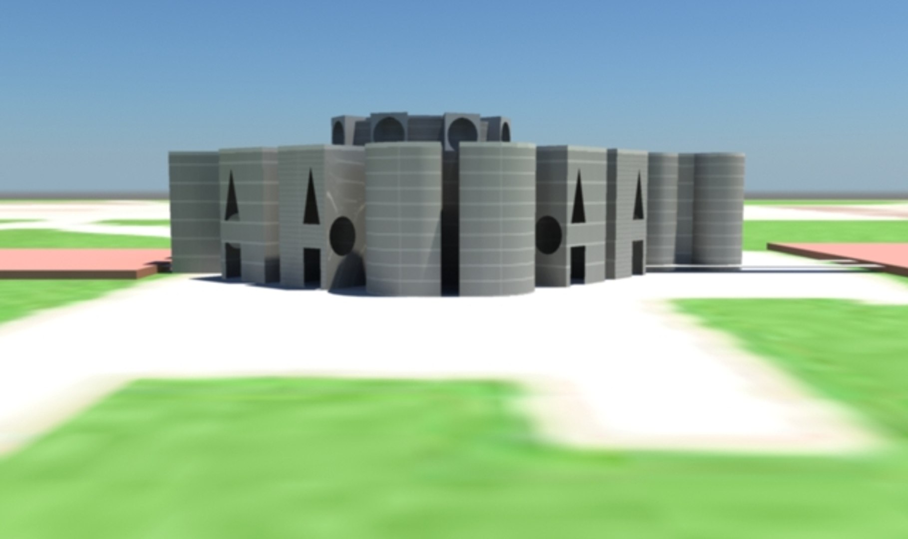 3d Model National Assembly Building Bangladesh