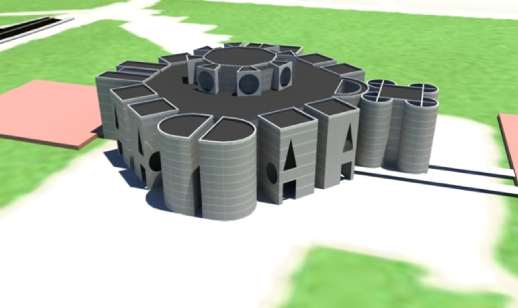 3d Model National Assembly Building Bangladesh