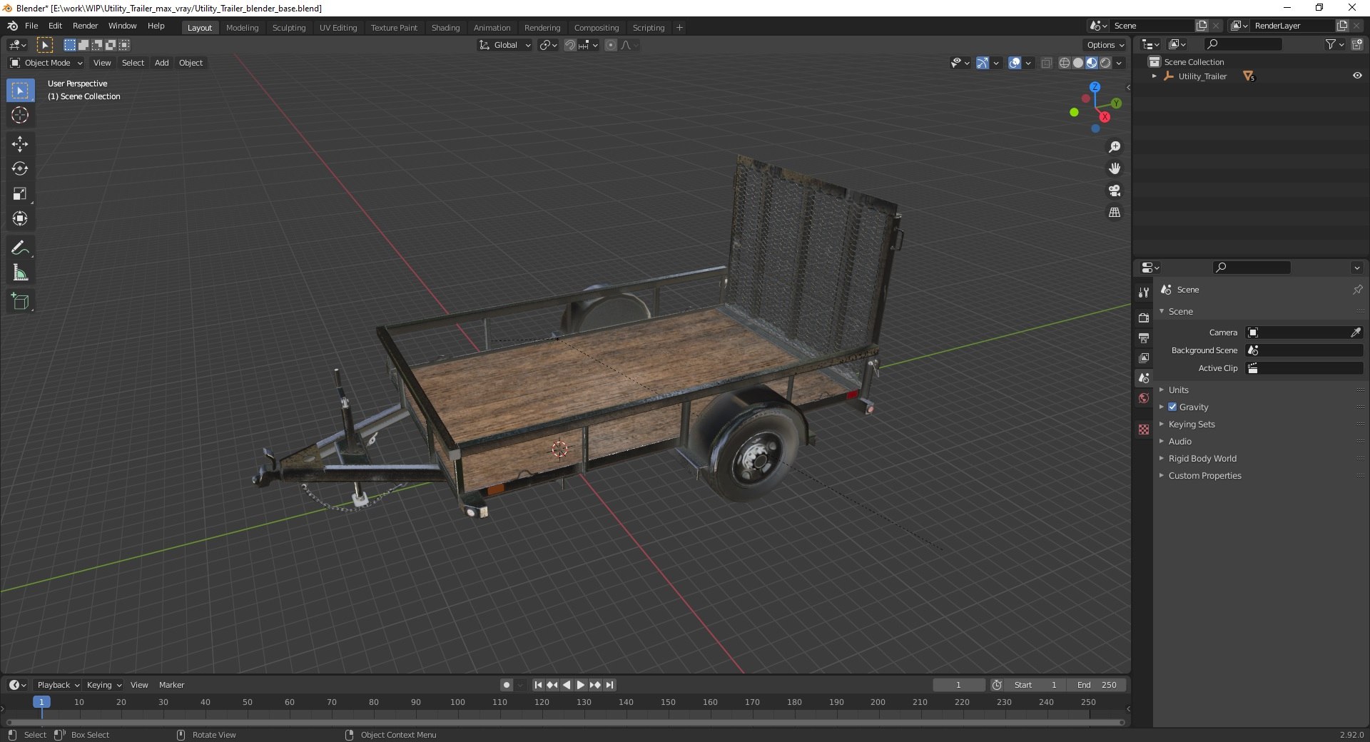 3D Utility Trailer model - TurboSquid 2088649
