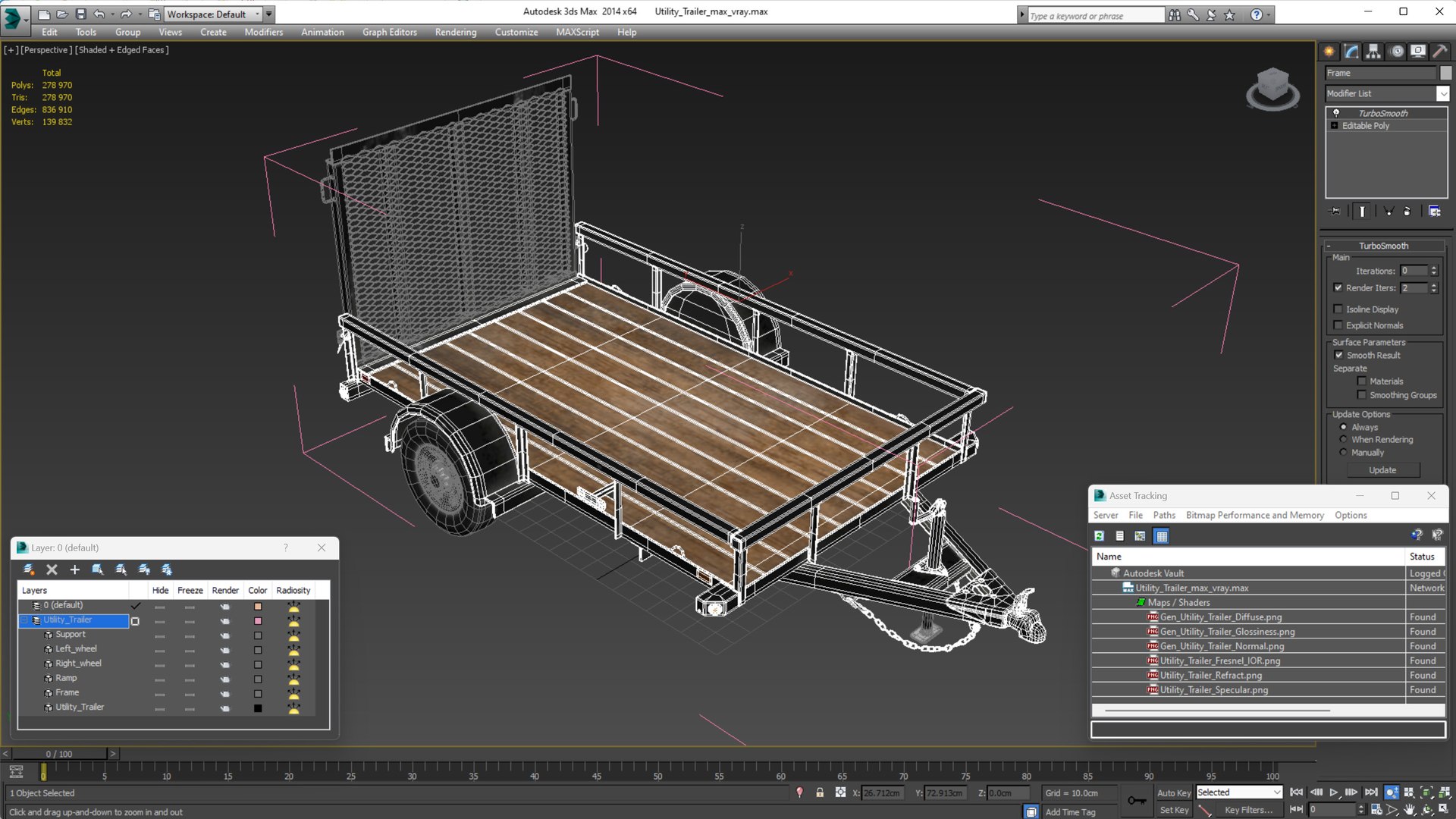 3D Utility Trailer model - TurboSquid 2088649