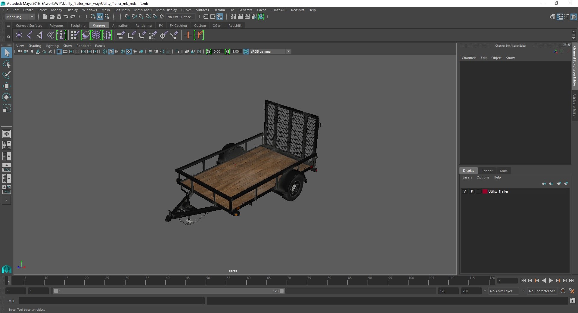 3D Utility Trailer model - TurboSquid 2088649