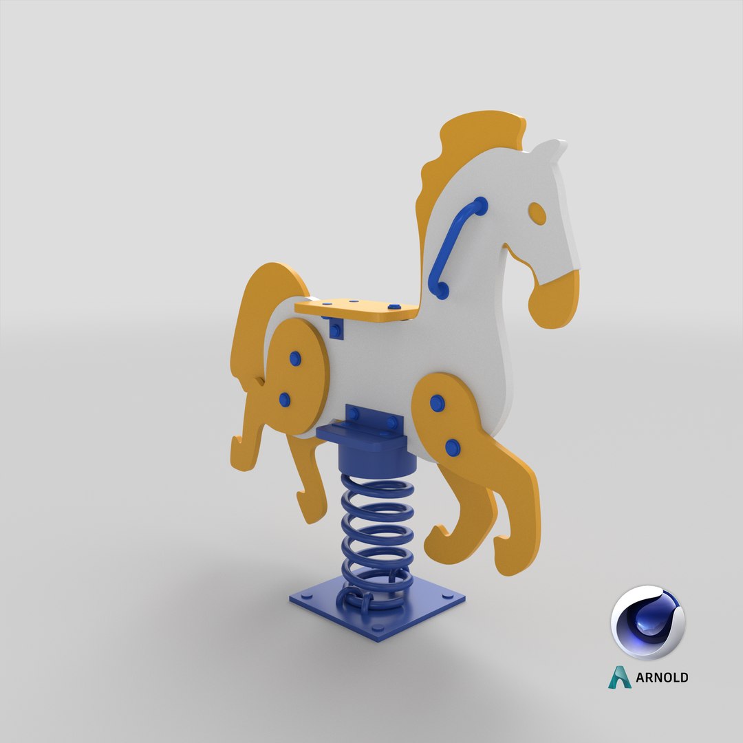 3D Playground Horse Springer 01 Model - TurboSquid 2145710
