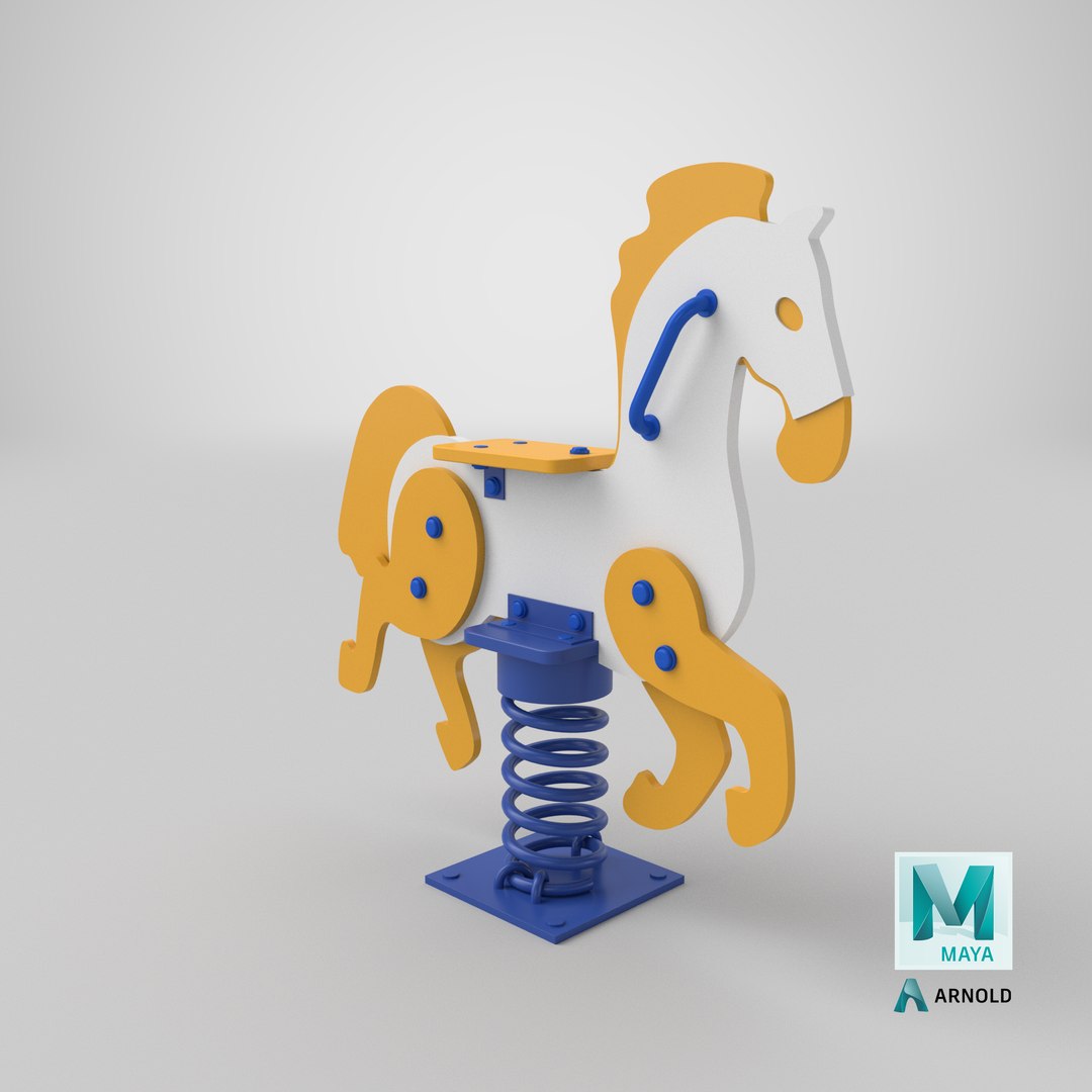 3D Playground Horse Springer 01 Model - TurboSquid 2145710