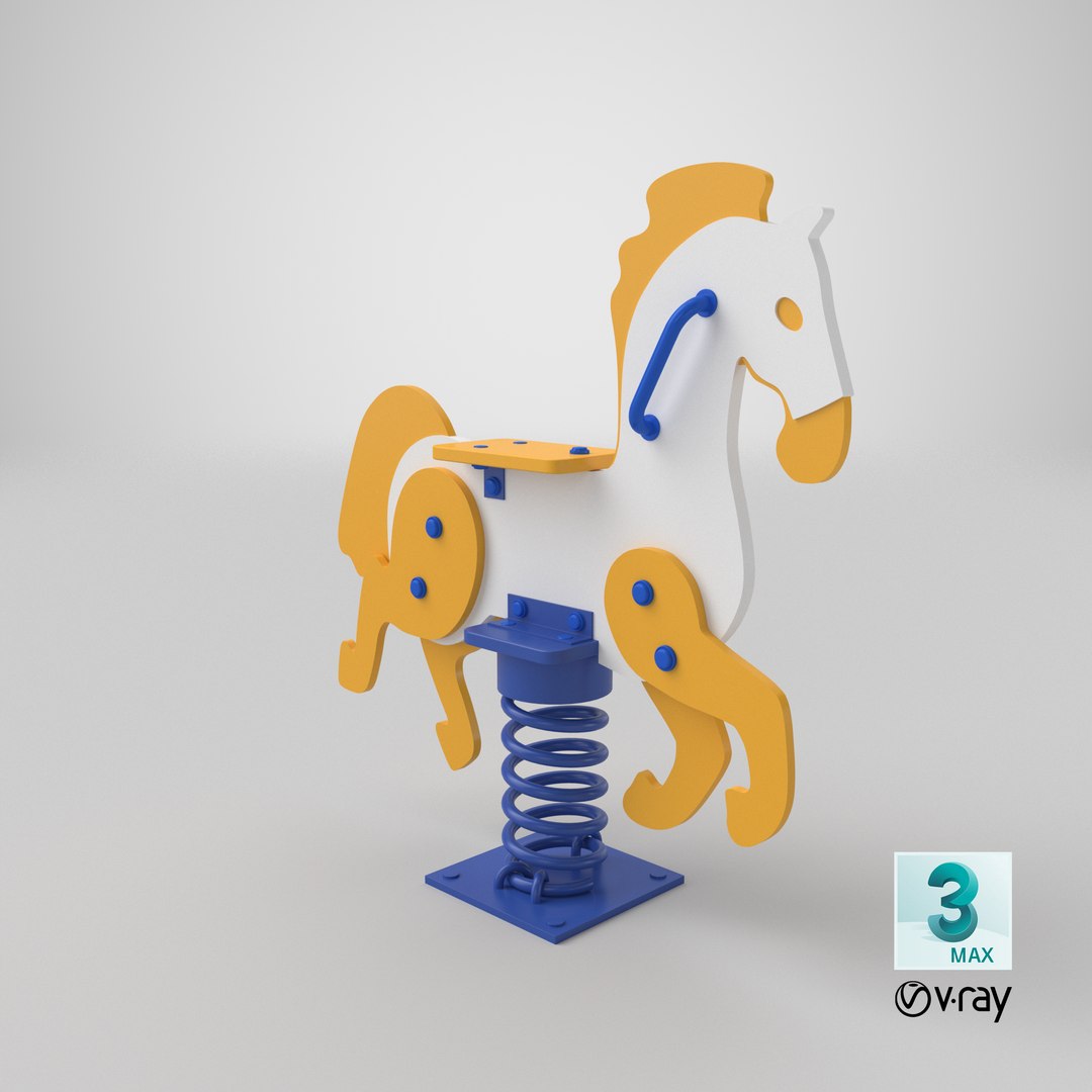 3D Playground Horse Springer 01 Model - TurboSquid 2145710